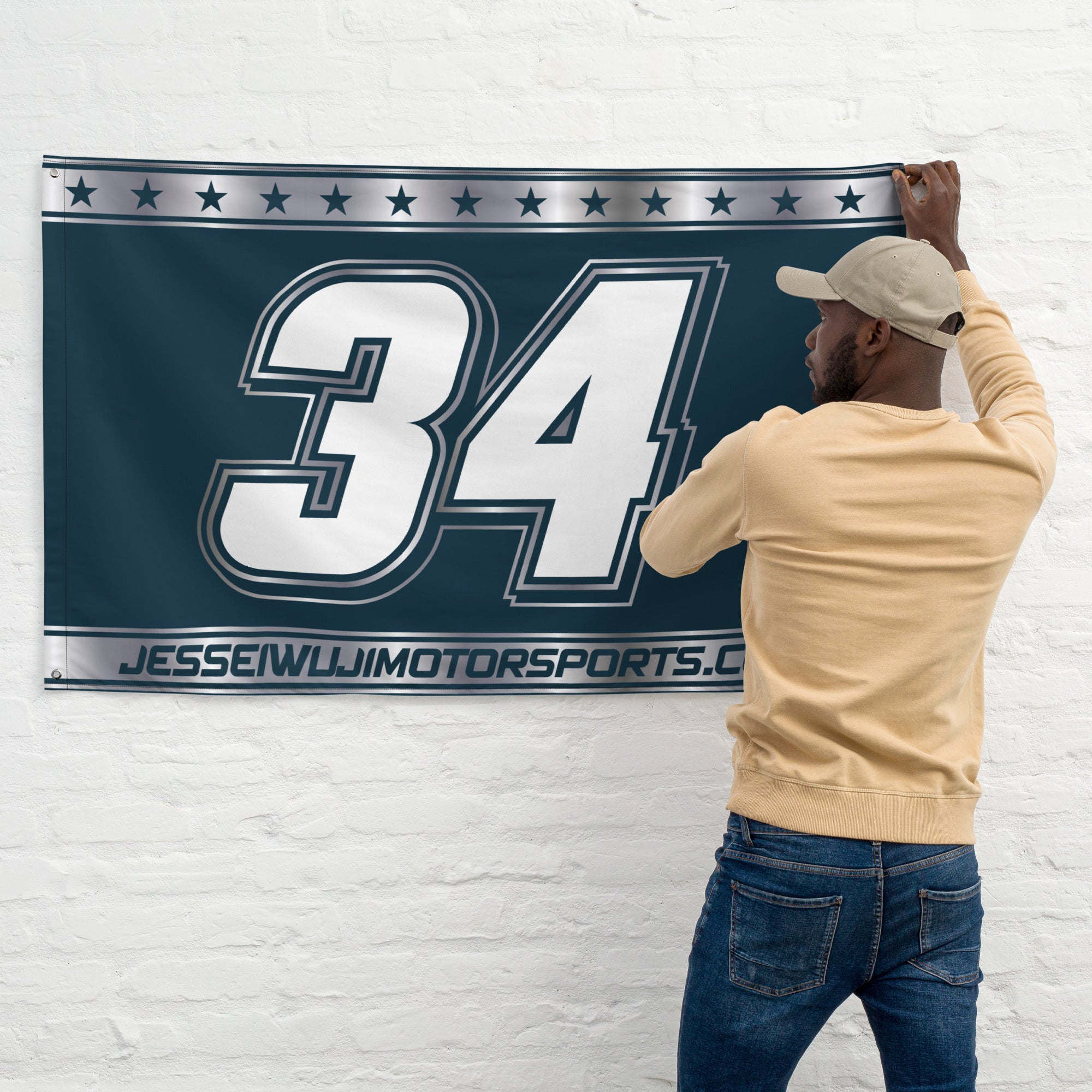 JIM #34 Flag – Jesse Iwuji Motorsports